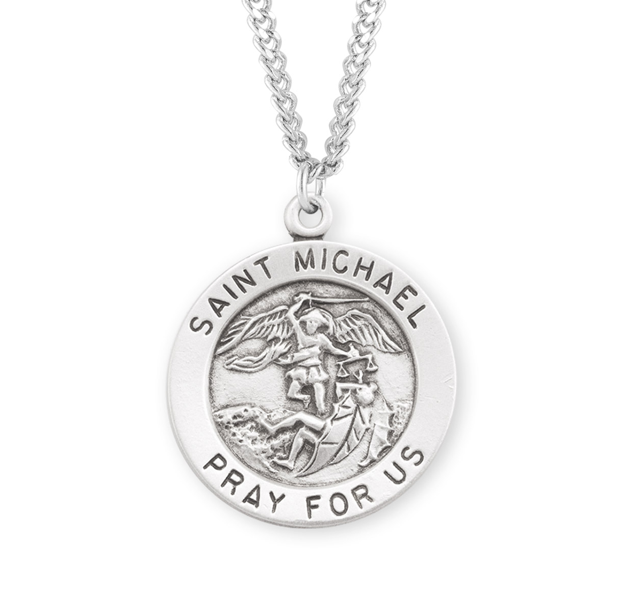 Patron Saint Michael the Archangel Round Sterling Silver Medal - My ...